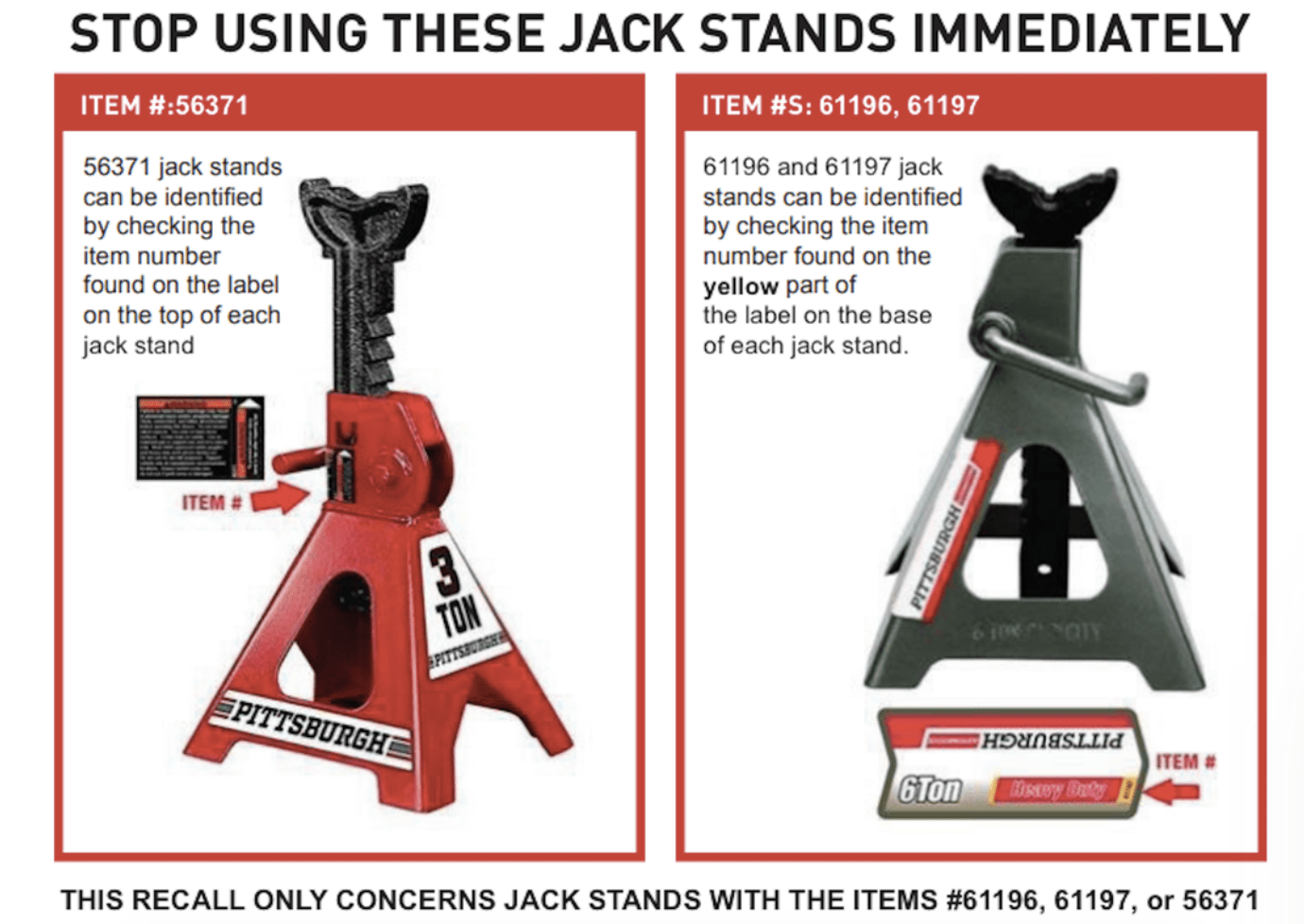 Harbor Freight Jack Stands Recalled - Davis & Norris, LLP